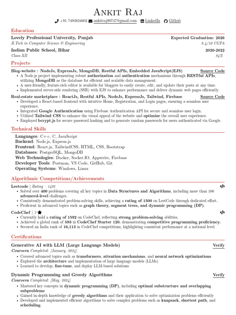 updated_resume | PDF | Dynamic Programming | Computer Programming