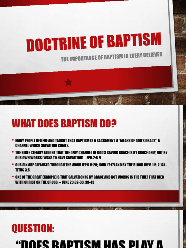Doctrine of Baptism | PDF | Baptism | Grace In Christianity