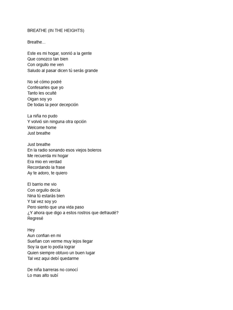 Breathe - in The Heights | PDF