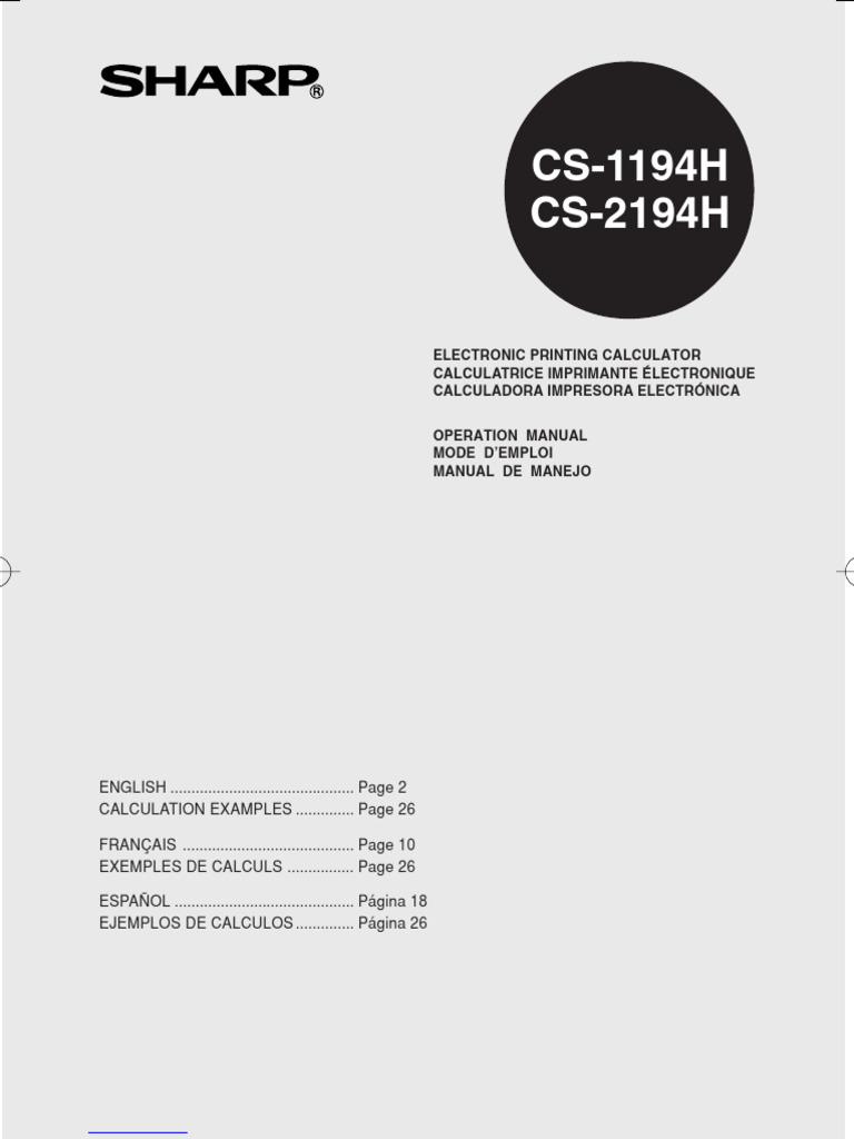 Sharp CS-1194H Operation Manual | PDF | Radio | Electromagnetic Interference