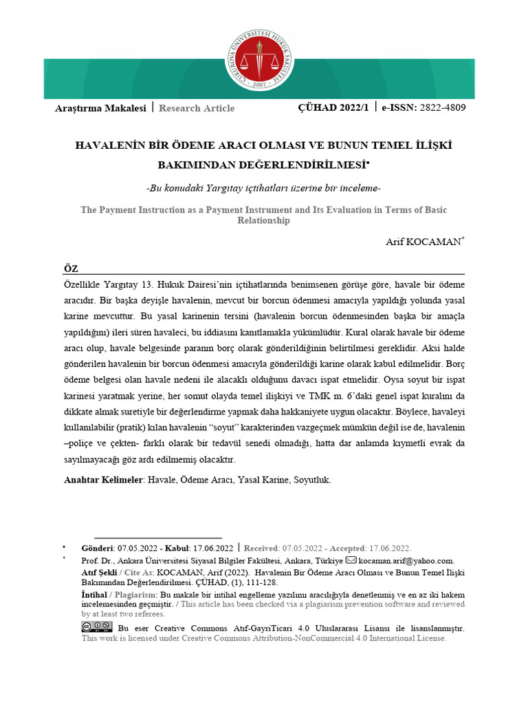 Havalenin Bir - Deme Arac - Olmas - Ve Bunun Temel - Li - Ki Bak - M - Ndan de - Erlendirilmesi ...