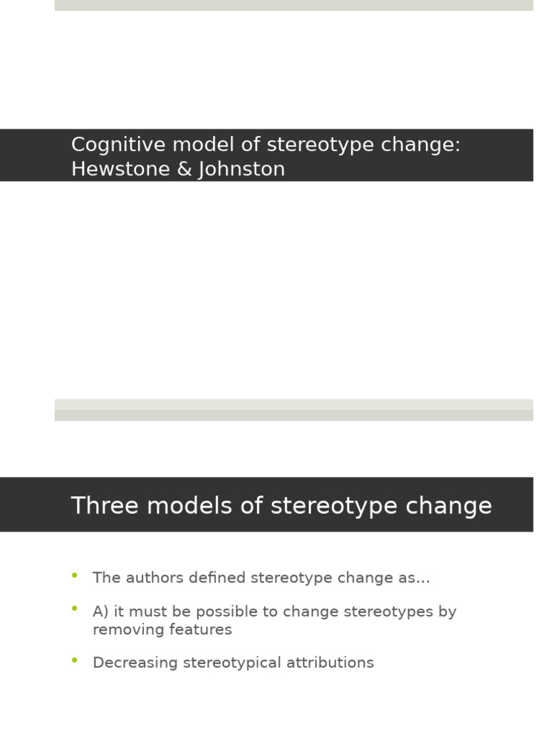 3 Cognitive Model of Stereotype Change | PDF | Stereotypes | Information