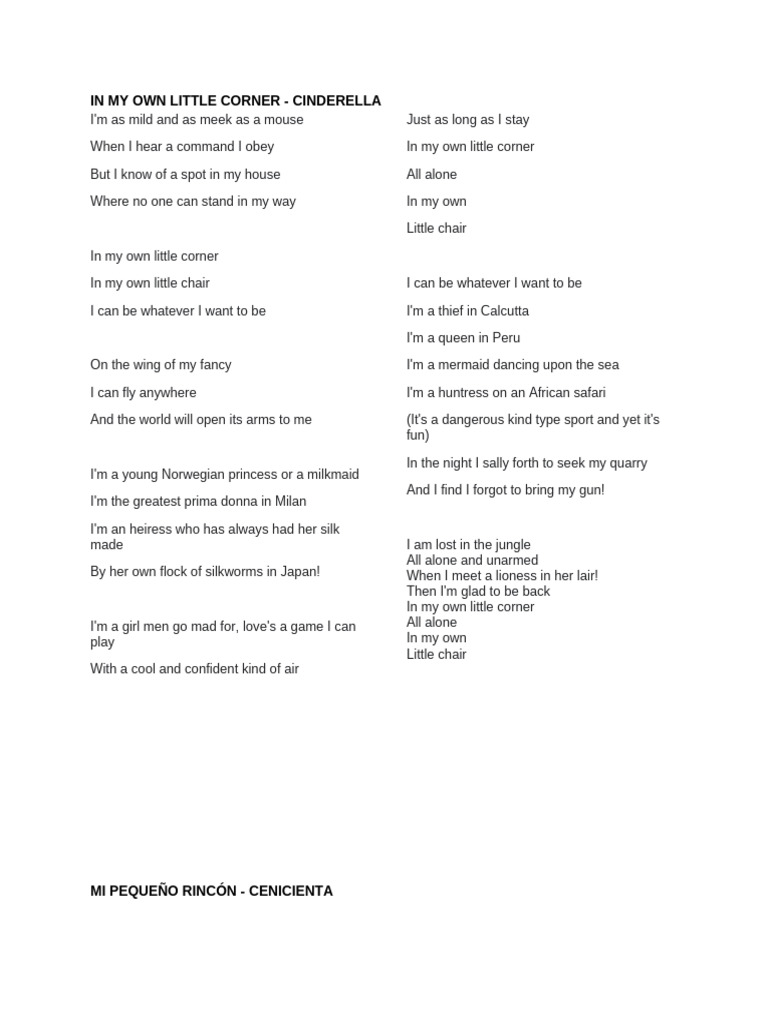 Fantasías de Libertad en Mi Rincón | PDF