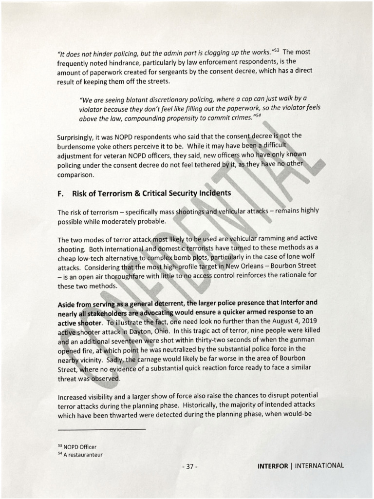 French Quarter Security Memo | PDF | Crimes | Crime & Violence