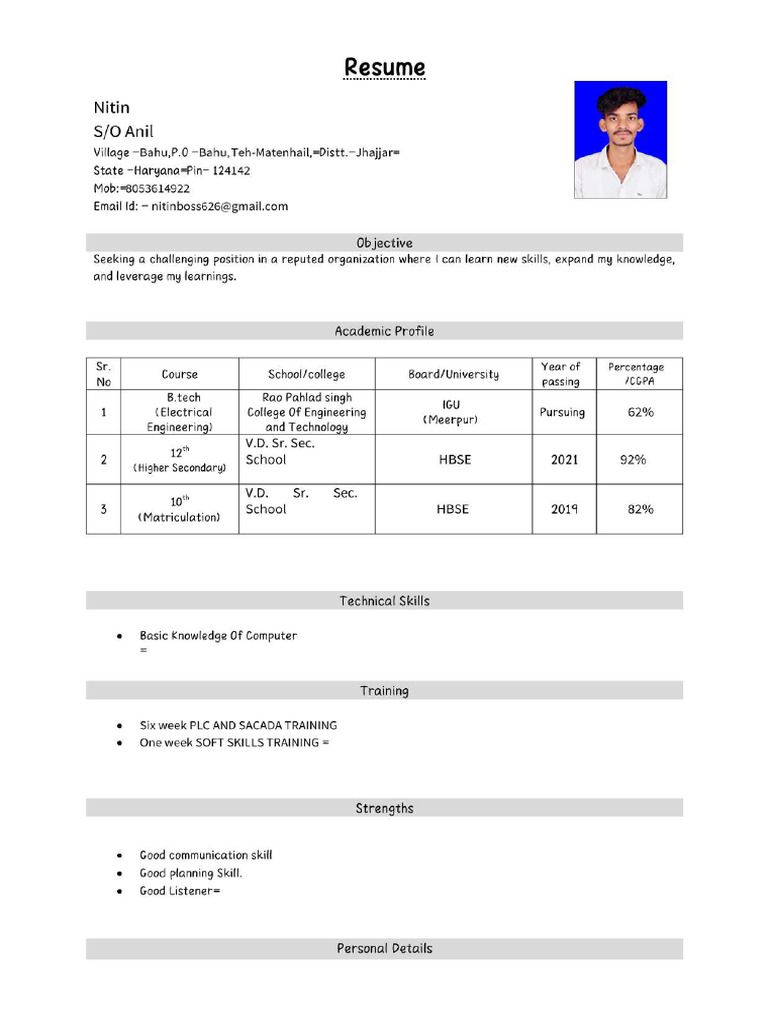 Nitin Resume | PDF