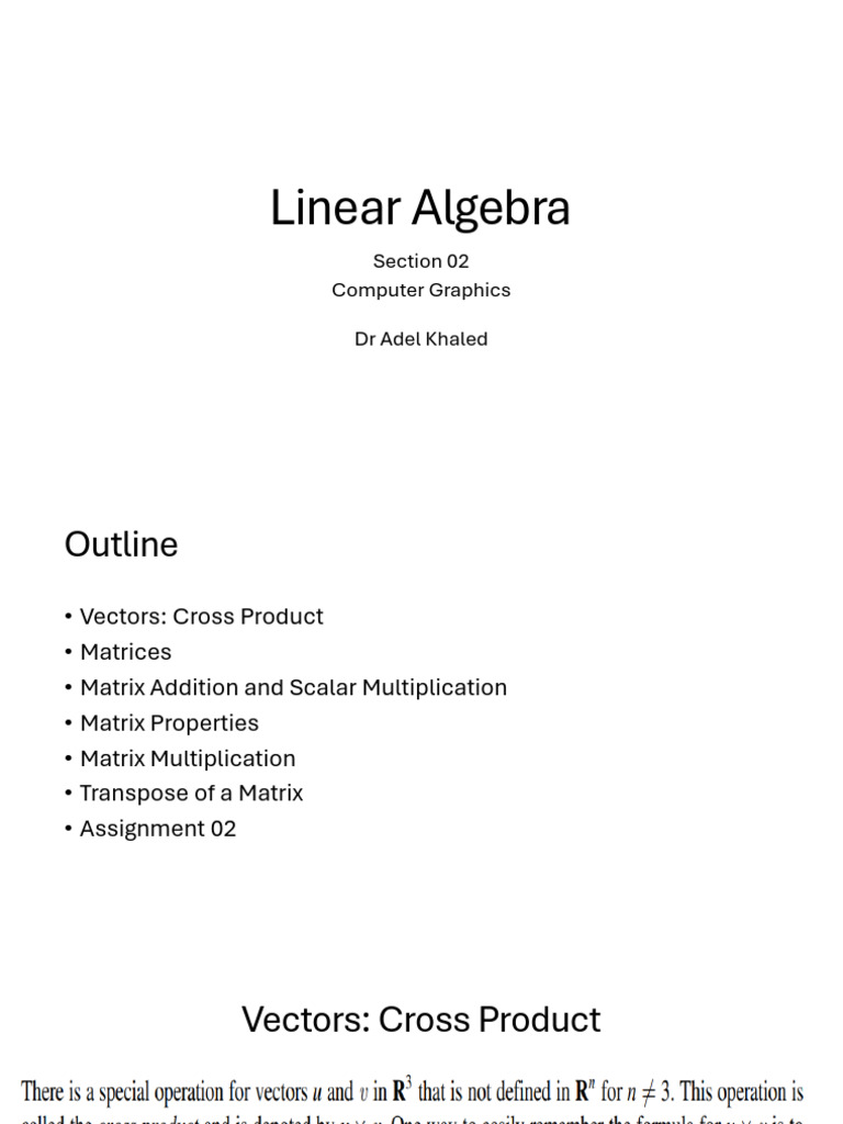 Section 02 Linear Algebra Part_2 | PDF | Matrix (Mathematics) | Vector ... Section 02 Linear Algebra Part_2 | PDF | Matrix (Mathematics) | Vector ...