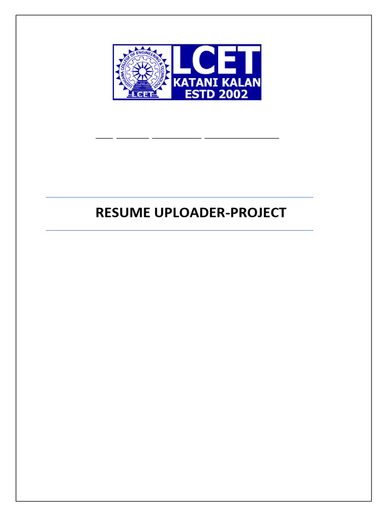 Resume Uploader Project Report | PDF | Html Element | Python (Programming Language)