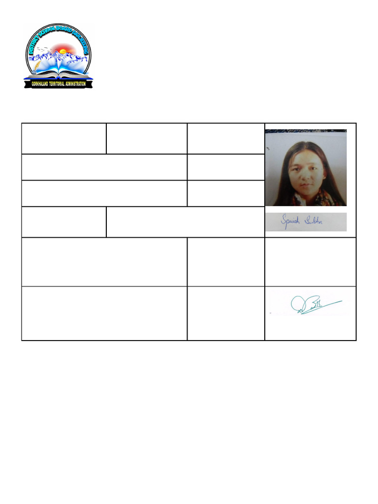 Spriah Subba Admit Card Gta Tet 2021 | PDF