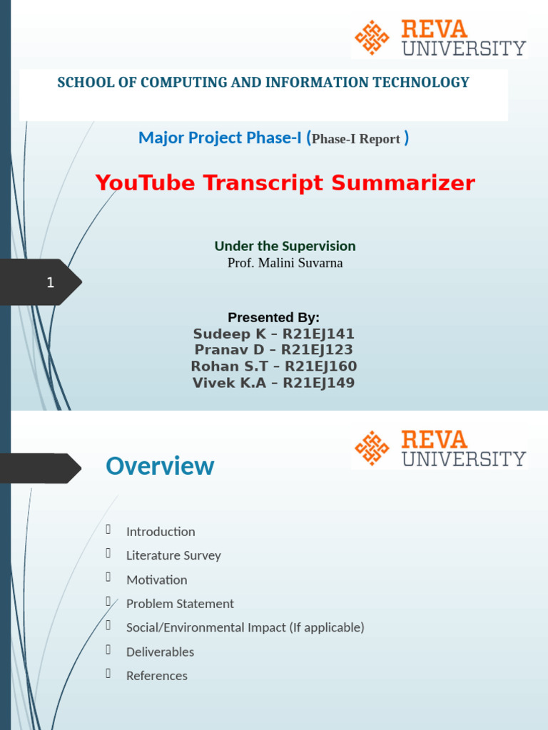YouTube Transcript Summarizer Project | PDF | Artificial Intelligence ...