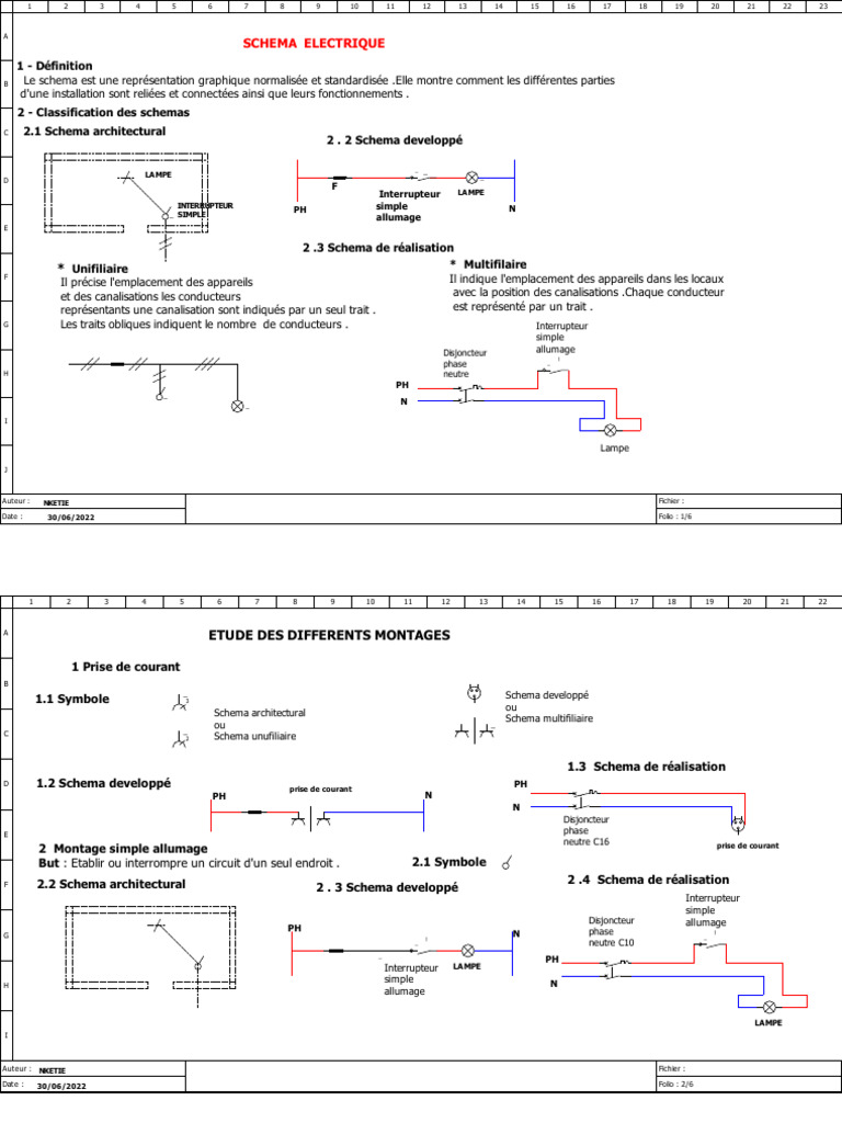 Schémas d'installation électrique | PDF | Interrupteur | Composant