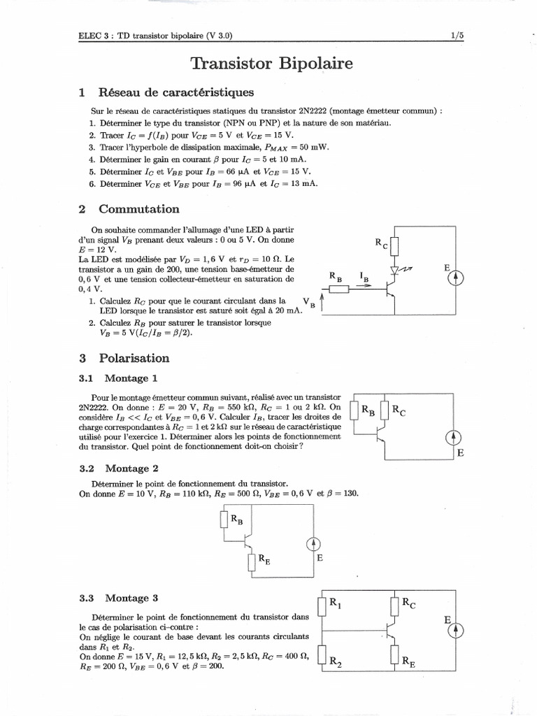TD Transistor Bipolaire | PDF