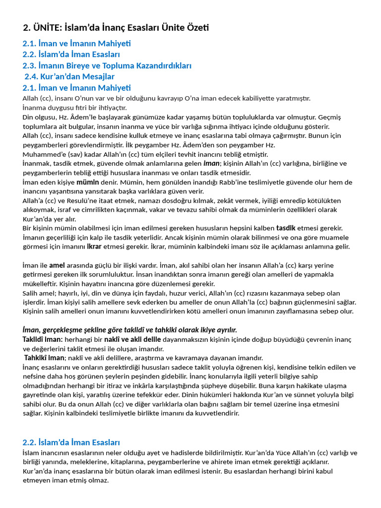 DKAB 9.sınıf Konu Özeti | PDF