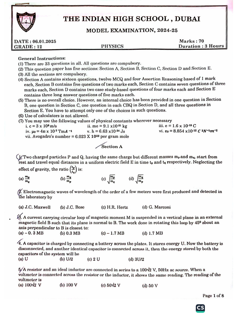 Ihs Model Exam 24-25 | PDF