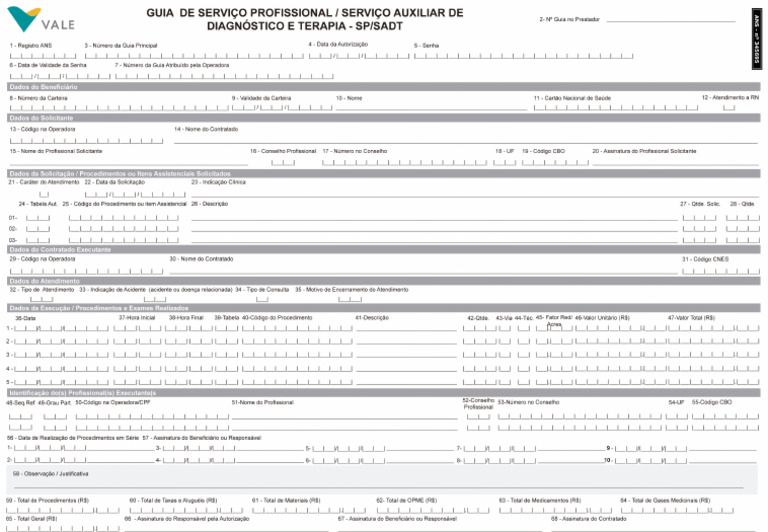 Guia SP SADT Vale | PDF