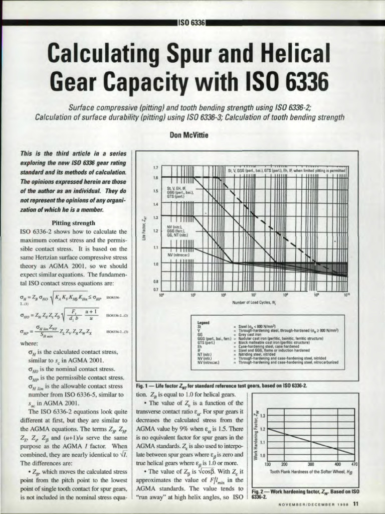 ISO 6336 Gear Capacity Calculations | PDF | Gear | Stress (Mechanics)