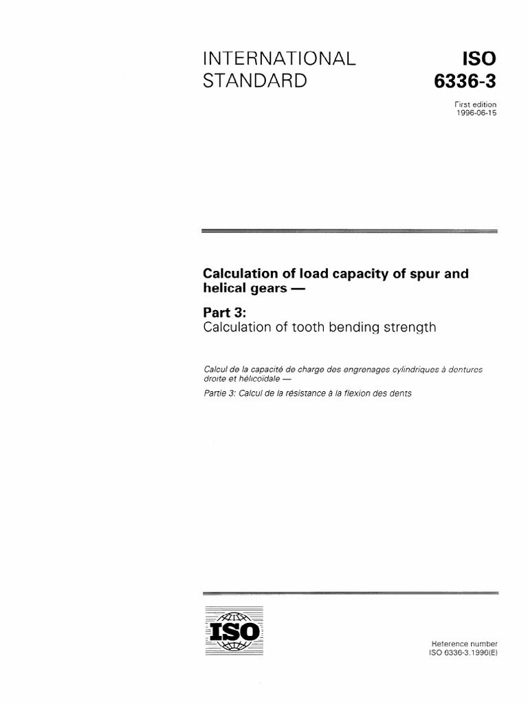 ISO 6336-3: Gear Tooth Bending Strength | PDF | Gear | Fracture