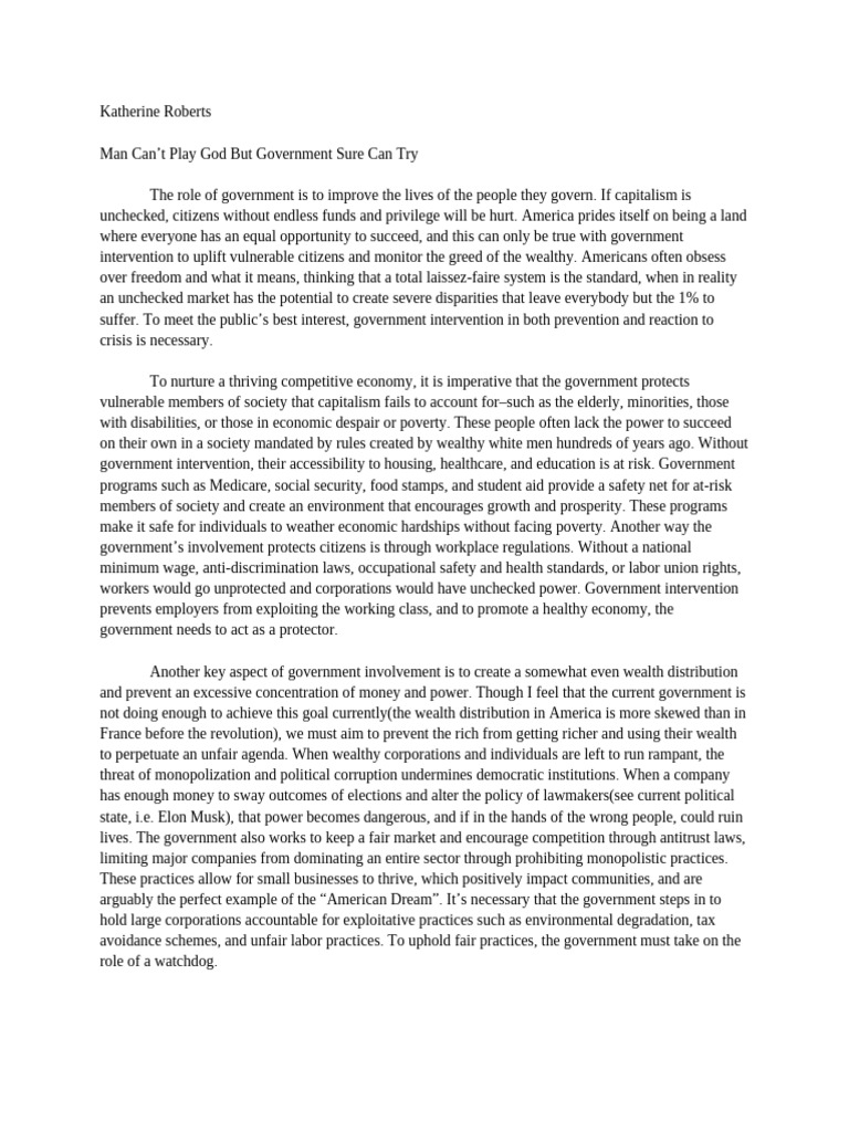 Government's Role in Economic Equity | PDF | Unemployment | Capitalism