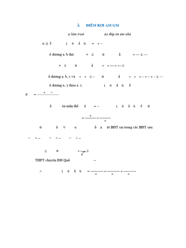 1-bdt Am-Gm-Điểm Rơi-Bai Tap | PDF
