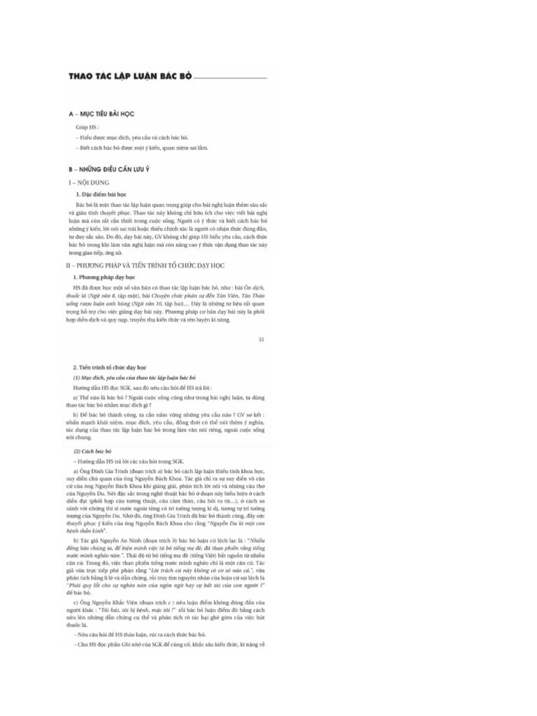 SGV TTLL Bác Bỏ | PDF