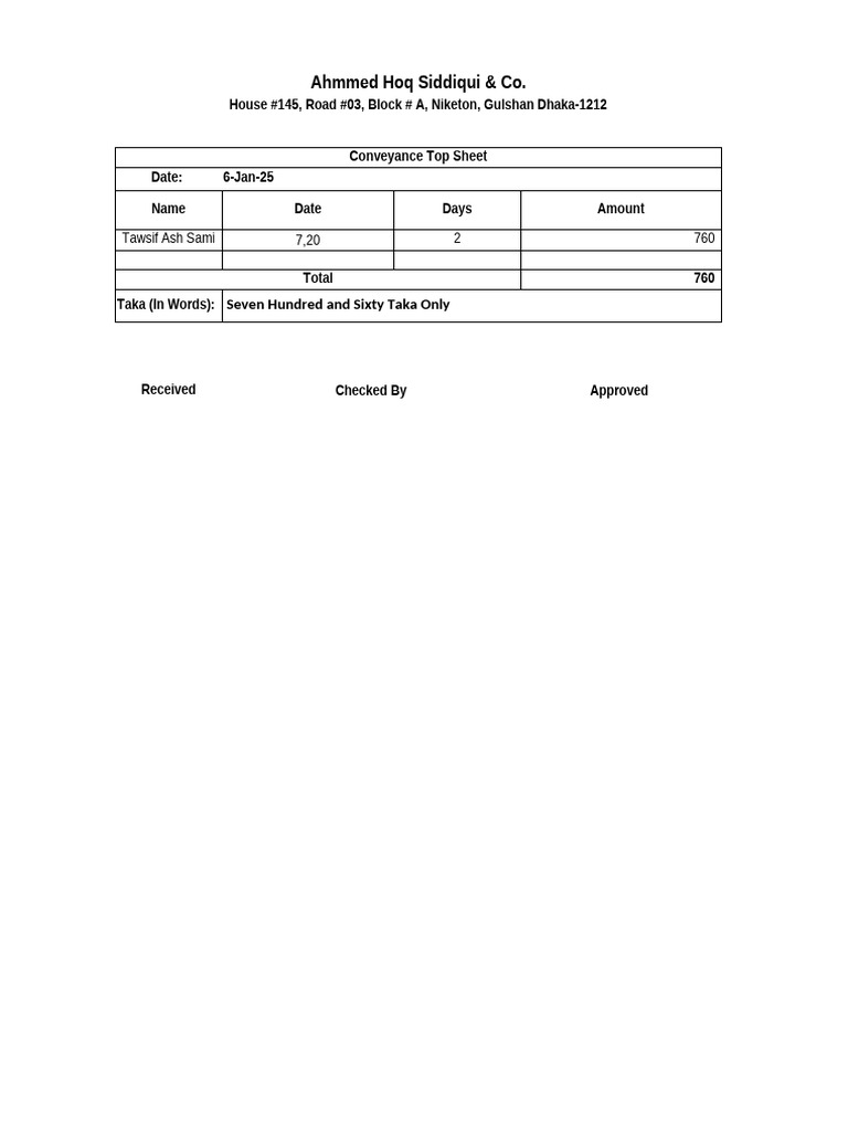 Conveyance Top Sheet | PDF