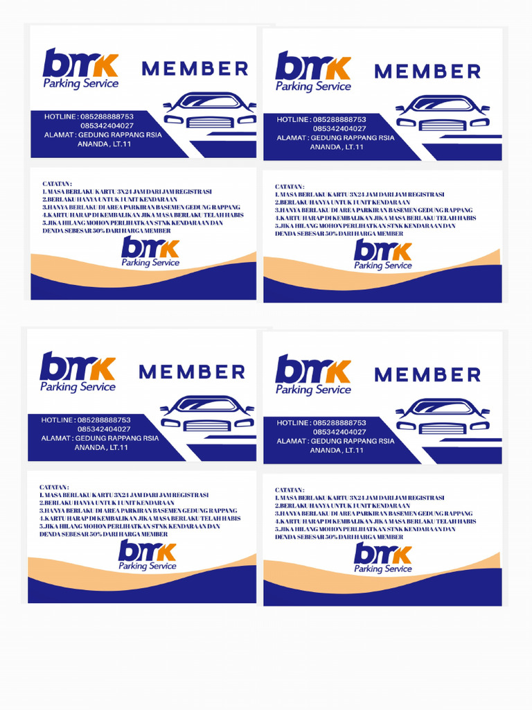 Kartu Member Vip BMK | PDF