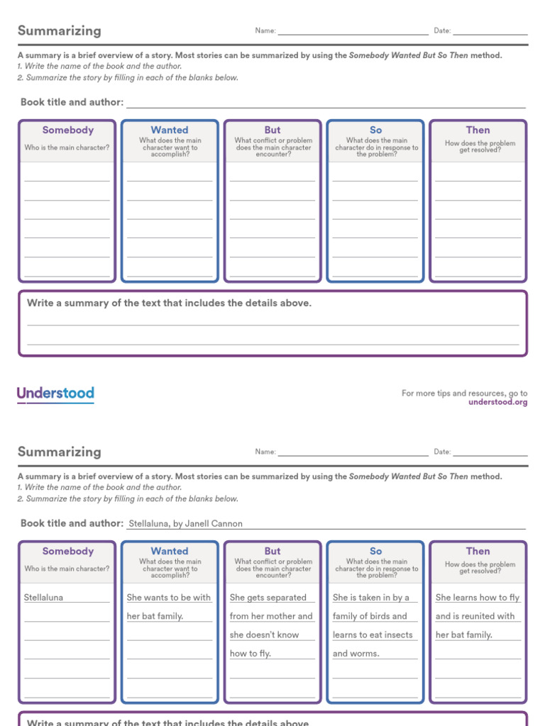 Graphic Organizers For Reading - Summarizing - ENG | PDF
