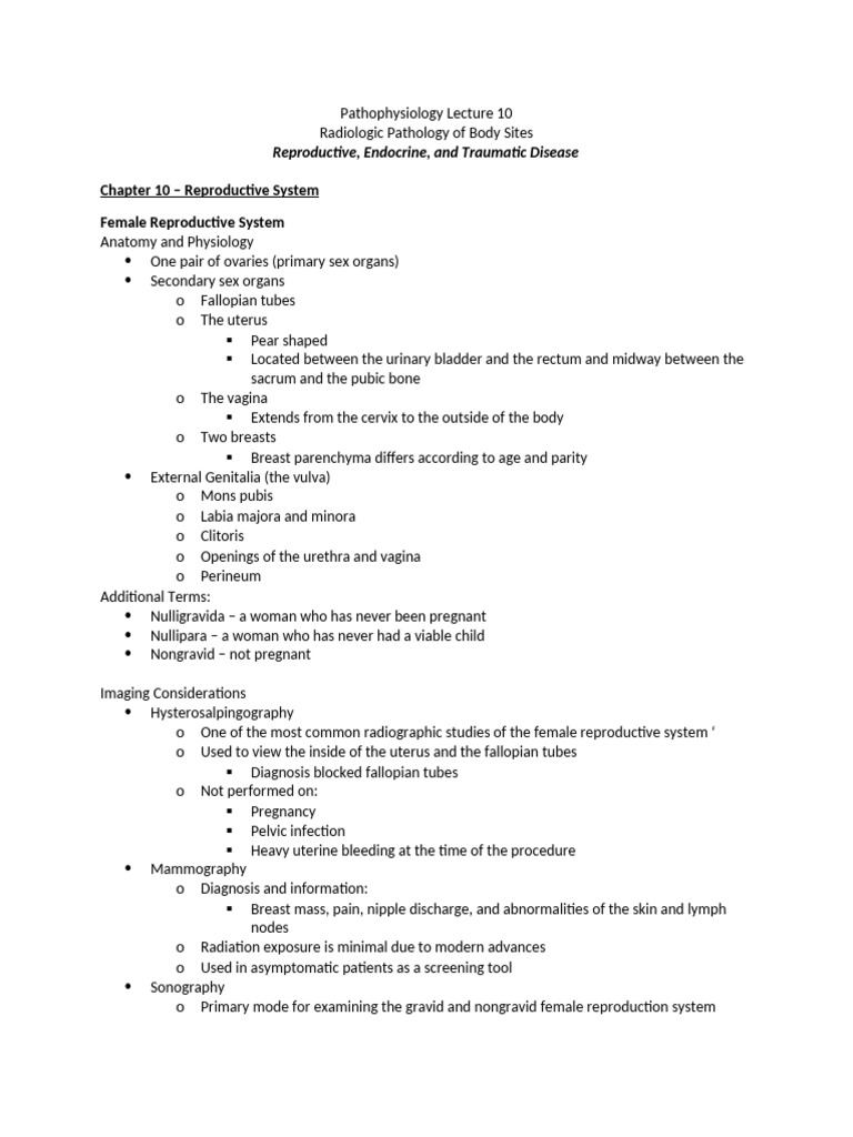 Pathophysiology Lecture 10 Notes | PDF | Thyroid | Prostate