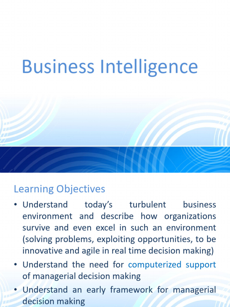 Business Intelligence 1 | PDF | Business Intelligence | Decision Making