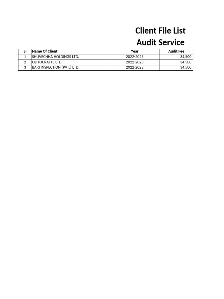 Client File List | PDF