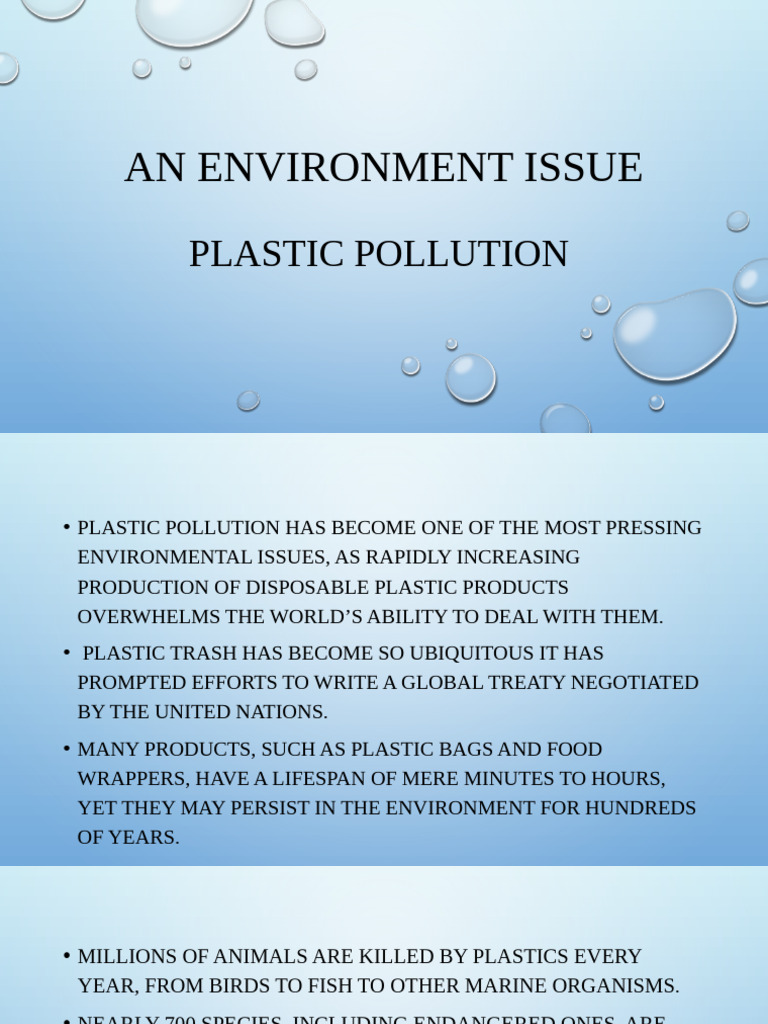 An Environment Issue - Plastic Pollution | PDF