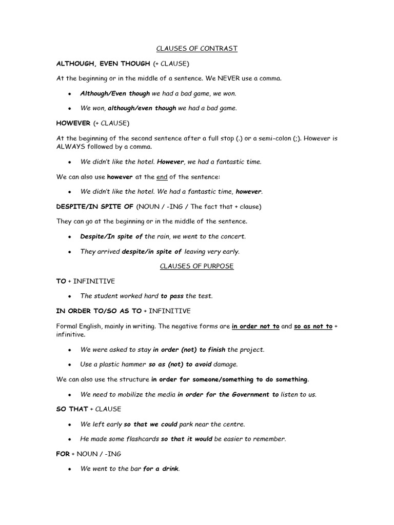 Clauses | PDF | Sentence (Linguistics) | Verb