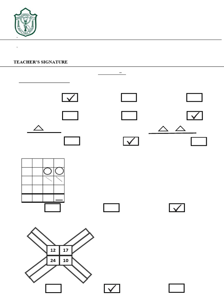 Class 2 Practice Paper - 1st Term - Math - Answer Key | PDF | Mathematics | Discrete Mathematics