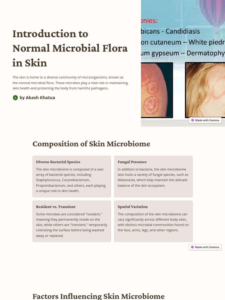 Introduction To Normal Microbial Flora in Skin | PDF | Microbiota ...