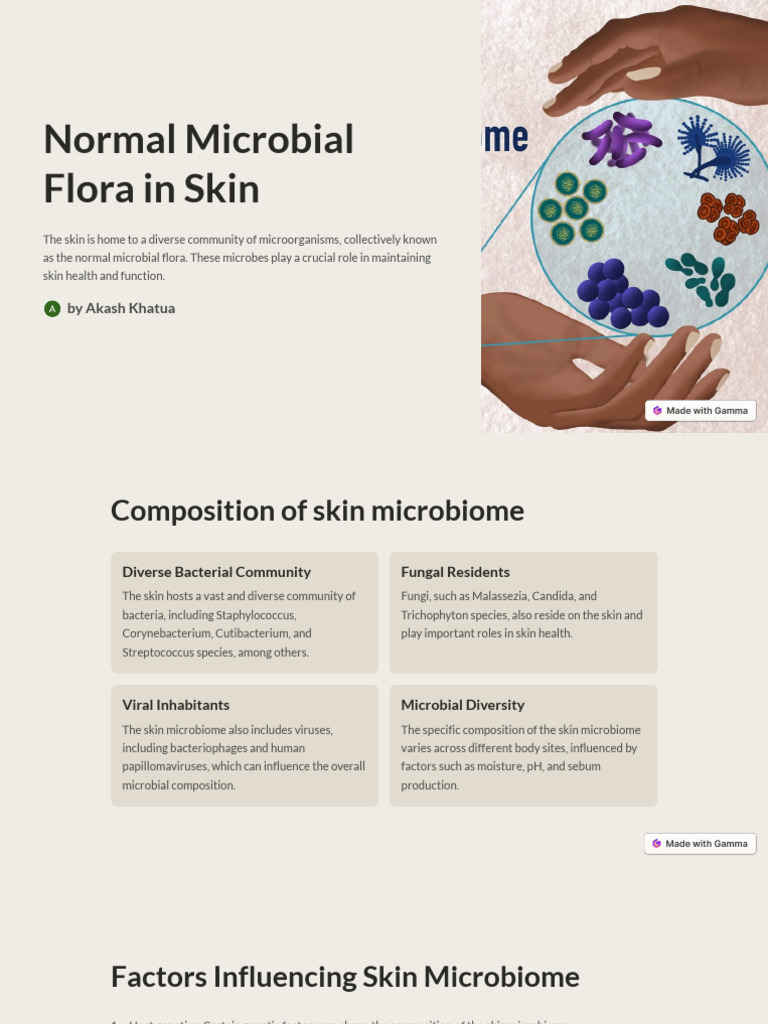 Normal Microbial Flora in Skin | PDF | Microorganism | Dermatitis