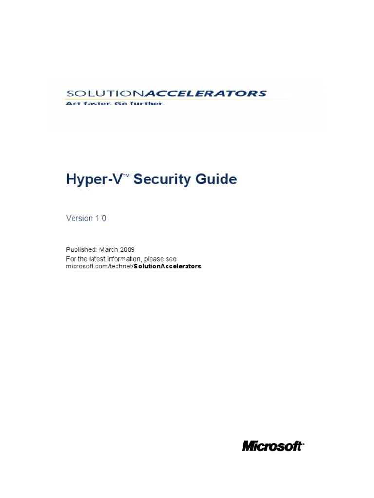 Hyper-V Security Guide | PDF | Hyper V | Operating System