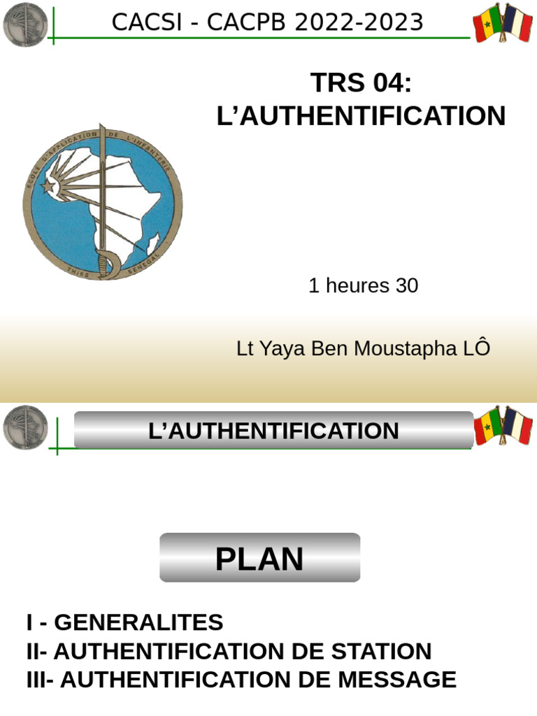2022 TRANS 04 L'AUTHENTIFICATION | PDF | Informatique