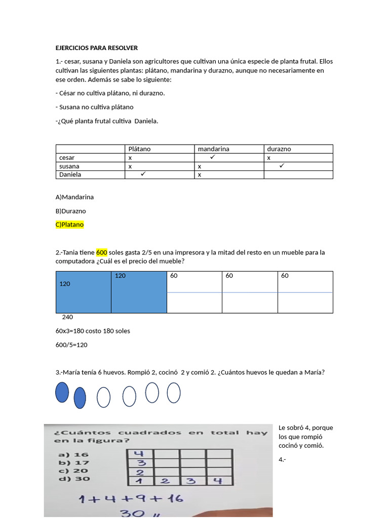 Ejercicios para Resolver | PDF