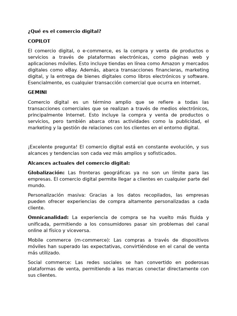 Guía Sobre Comercio Digital Y Su Importancia Pdf Plan De Negocios