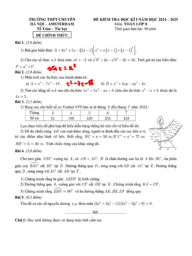 de-hoc-ki-1-toan-8-nam-2024-2025-truong-thpt-chuyen-ha-noi-amsterdam | PDF