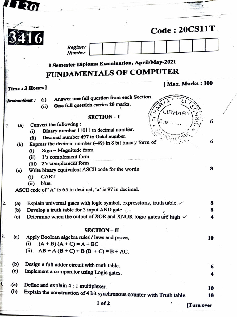 Foc Previous Year Q Paper 2 | PDF