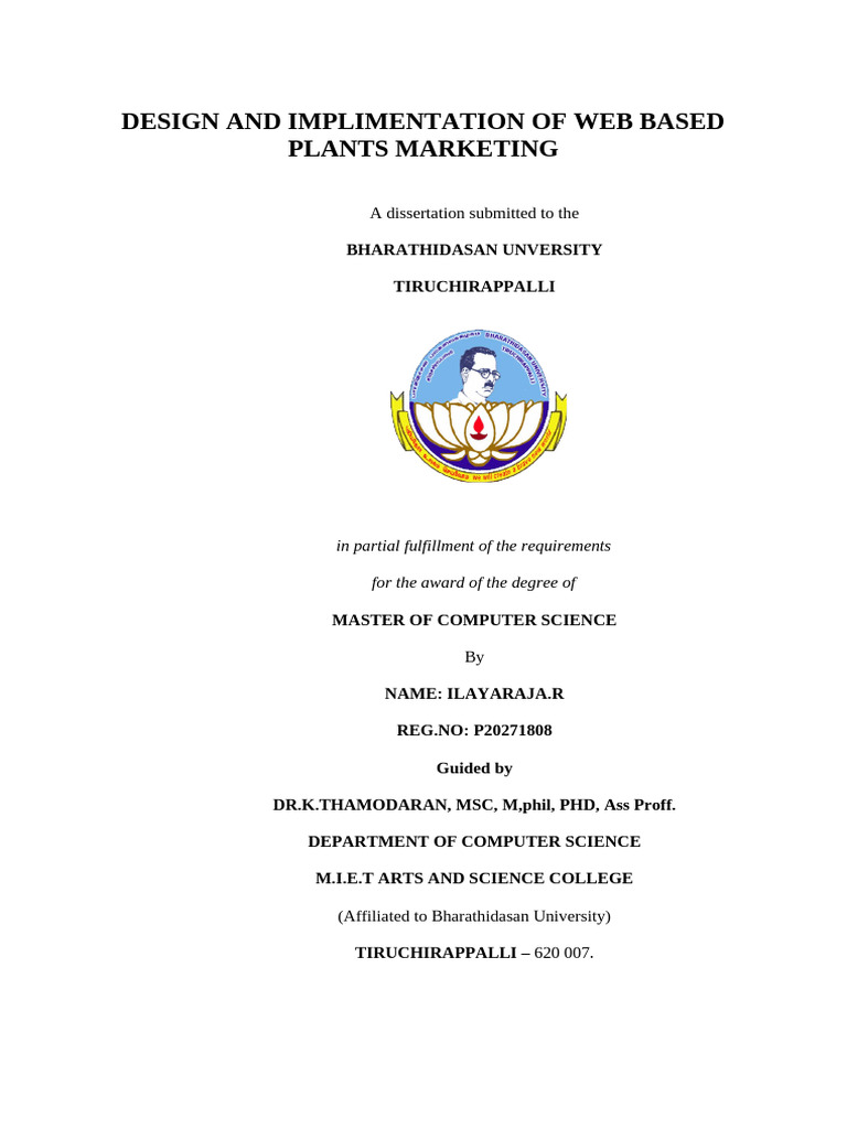 Design and Implimentation of Web Based Plants Marketing | PDF | Plant ...