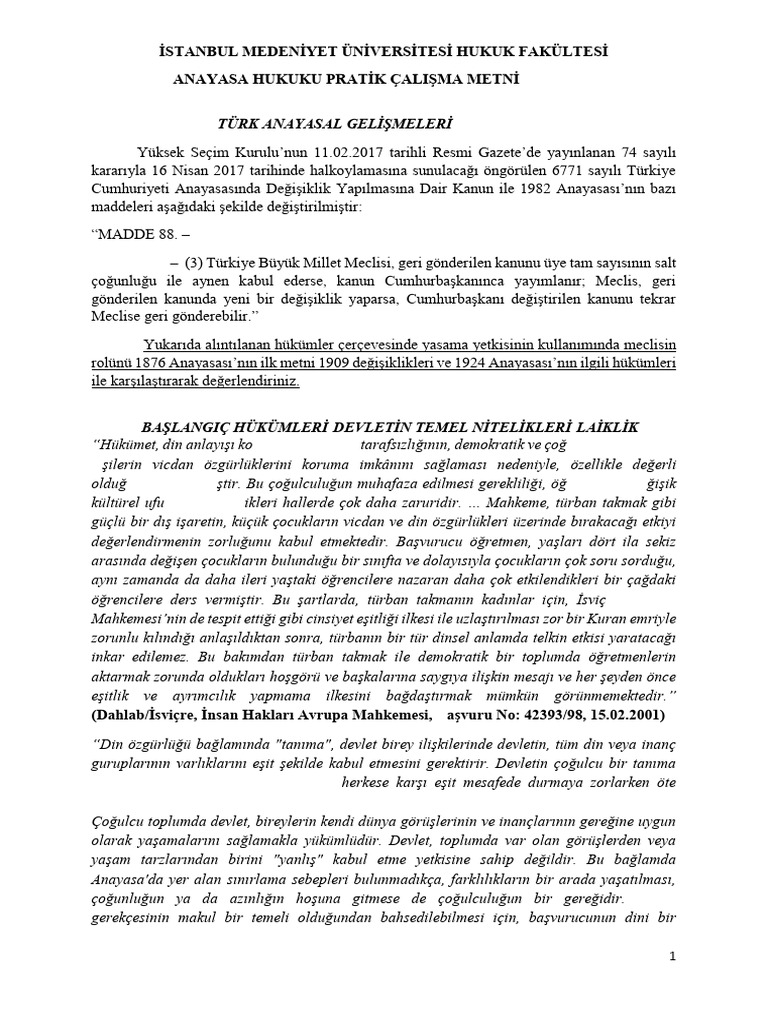 Anayasa Pratik 1 PDF | PDF