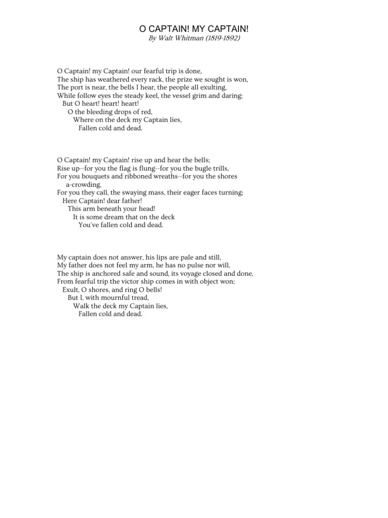 O Captain! My Captain! | PDF