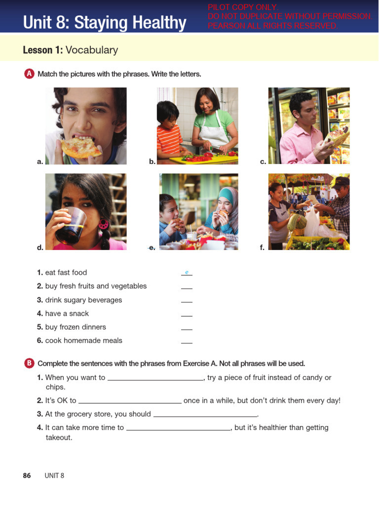 F2e - WB3 - Unit08 Pages 1 3 | PDF | Fast Food | Meal