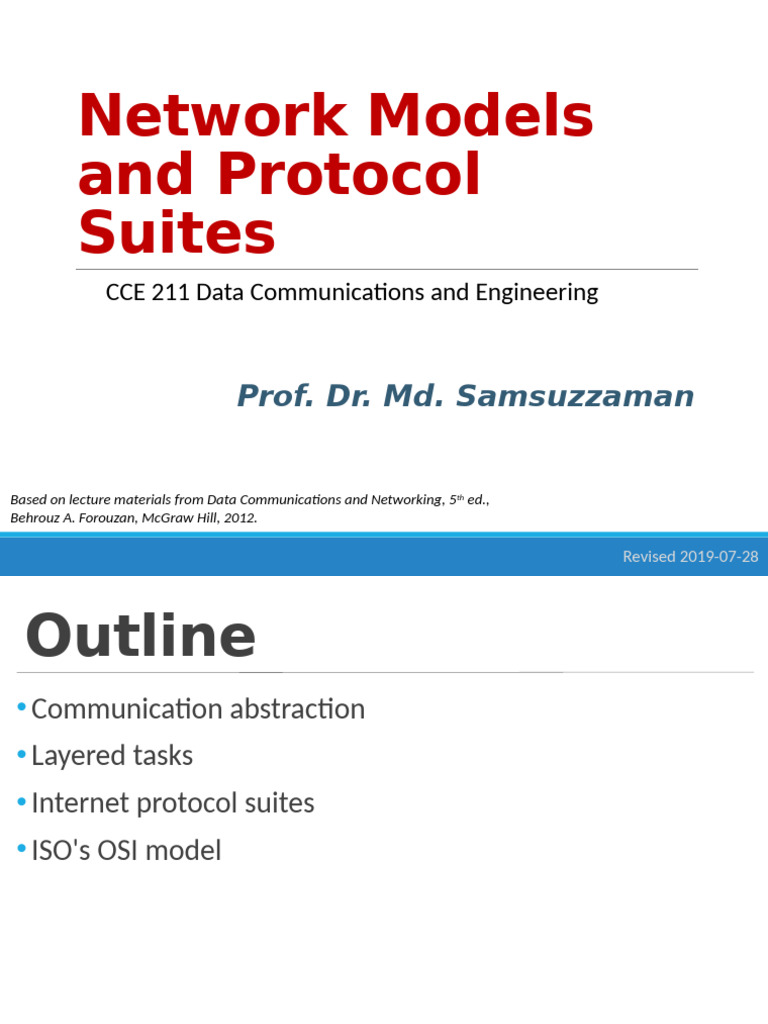 Chapter-02 Network Models and Protocol Suites | PDF | Osi Model ...