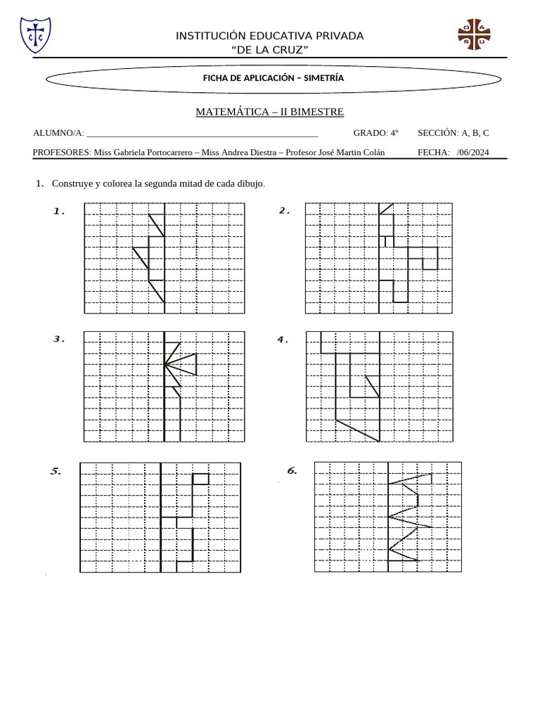 08 Ficha de Matemática - Simetría y Traslación | PDF