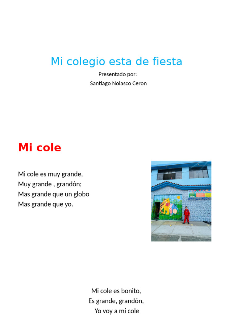 Mi Colegio Esta de Fiesta | PDF