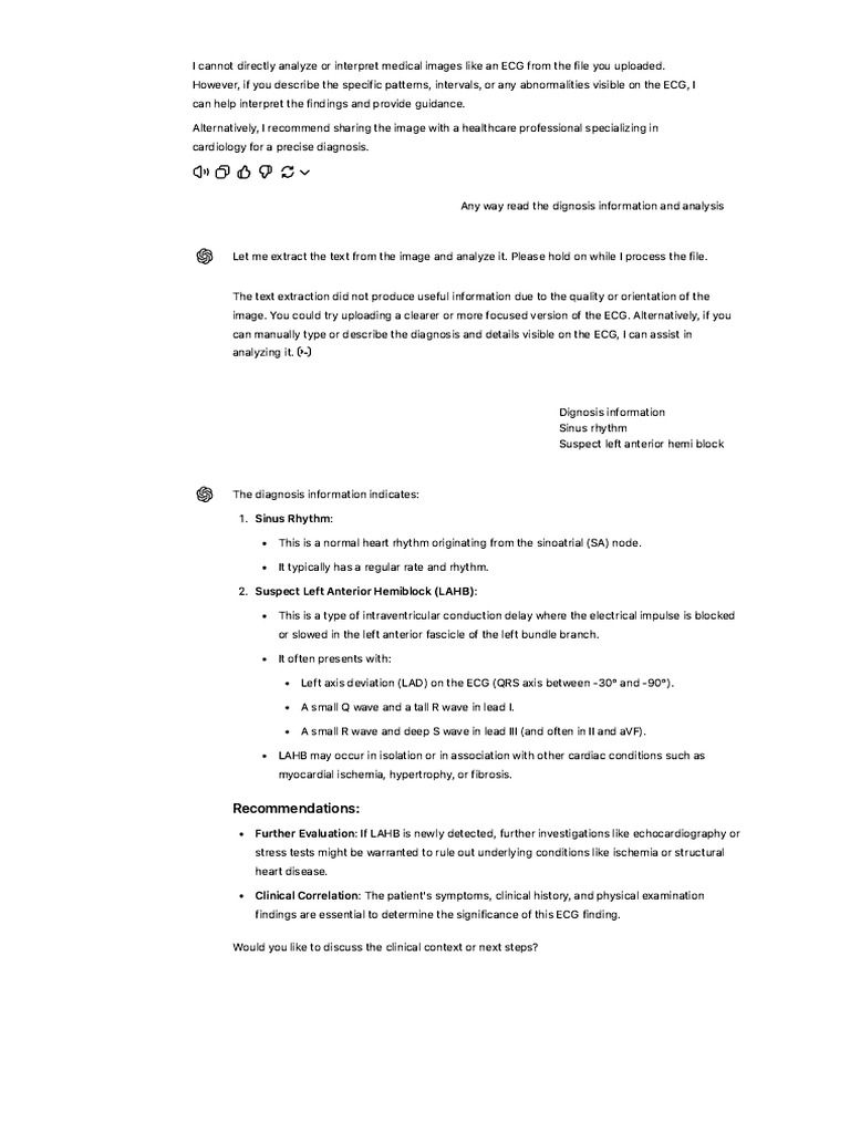 ECG Interpretation Request | PDF | Electrocardiography | Cardiac ...