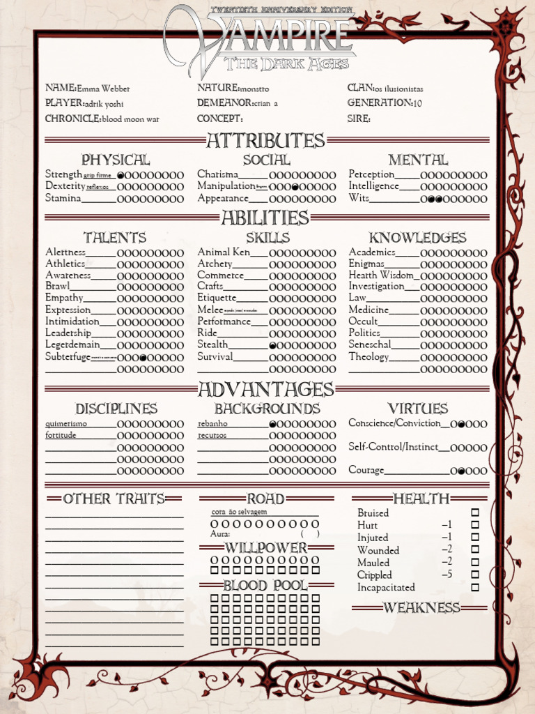 Character Sheet for RPG Player | PDF | Role Playing Games