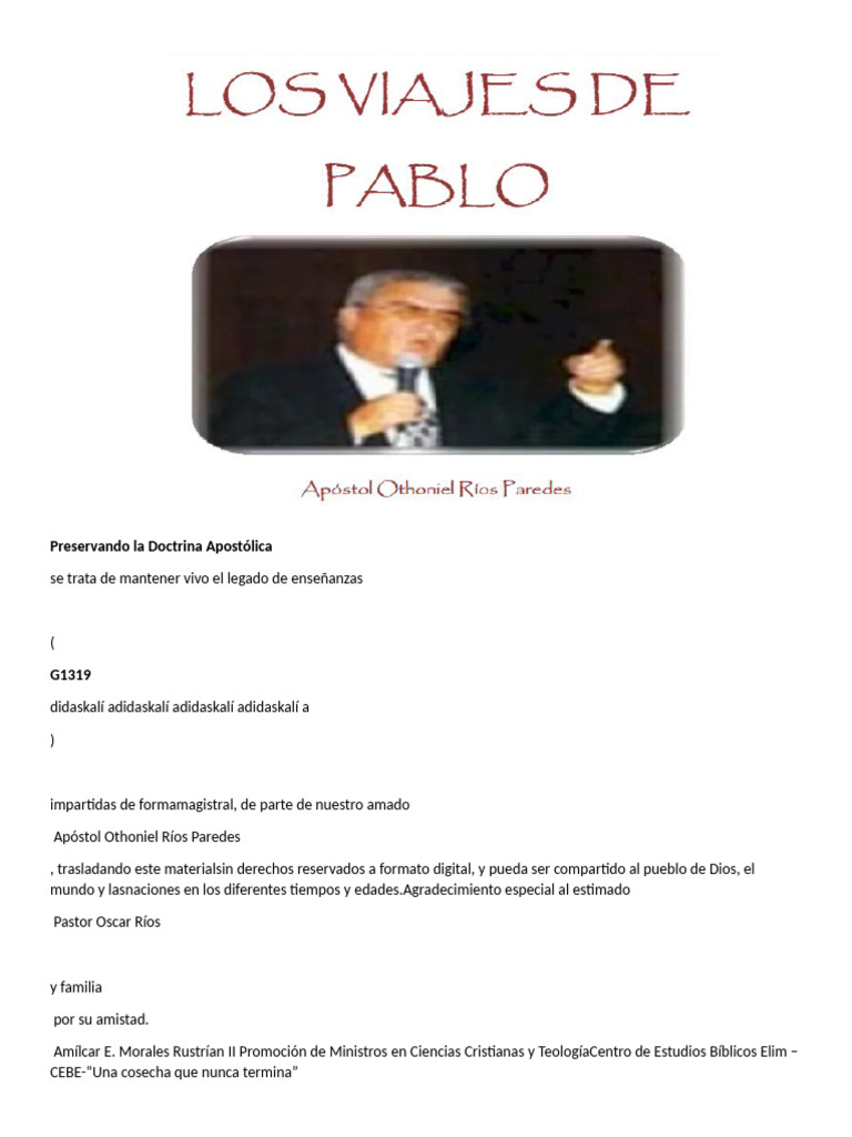 Los Viaje de L Apostol Pablo Othoniel Rios | PDF